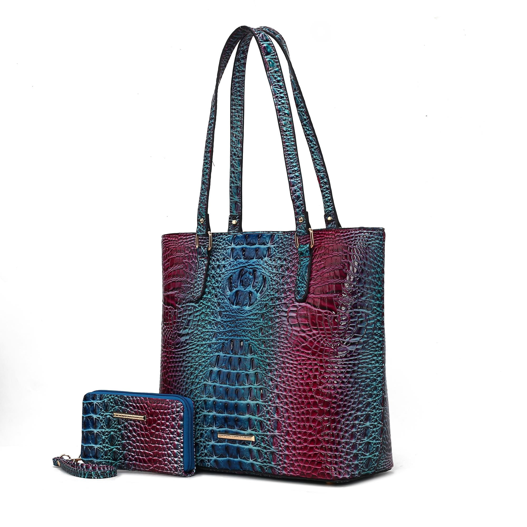 MKF Collection Piper Women's Tote Bag, Gradient Crocodile Vegan Leather ...