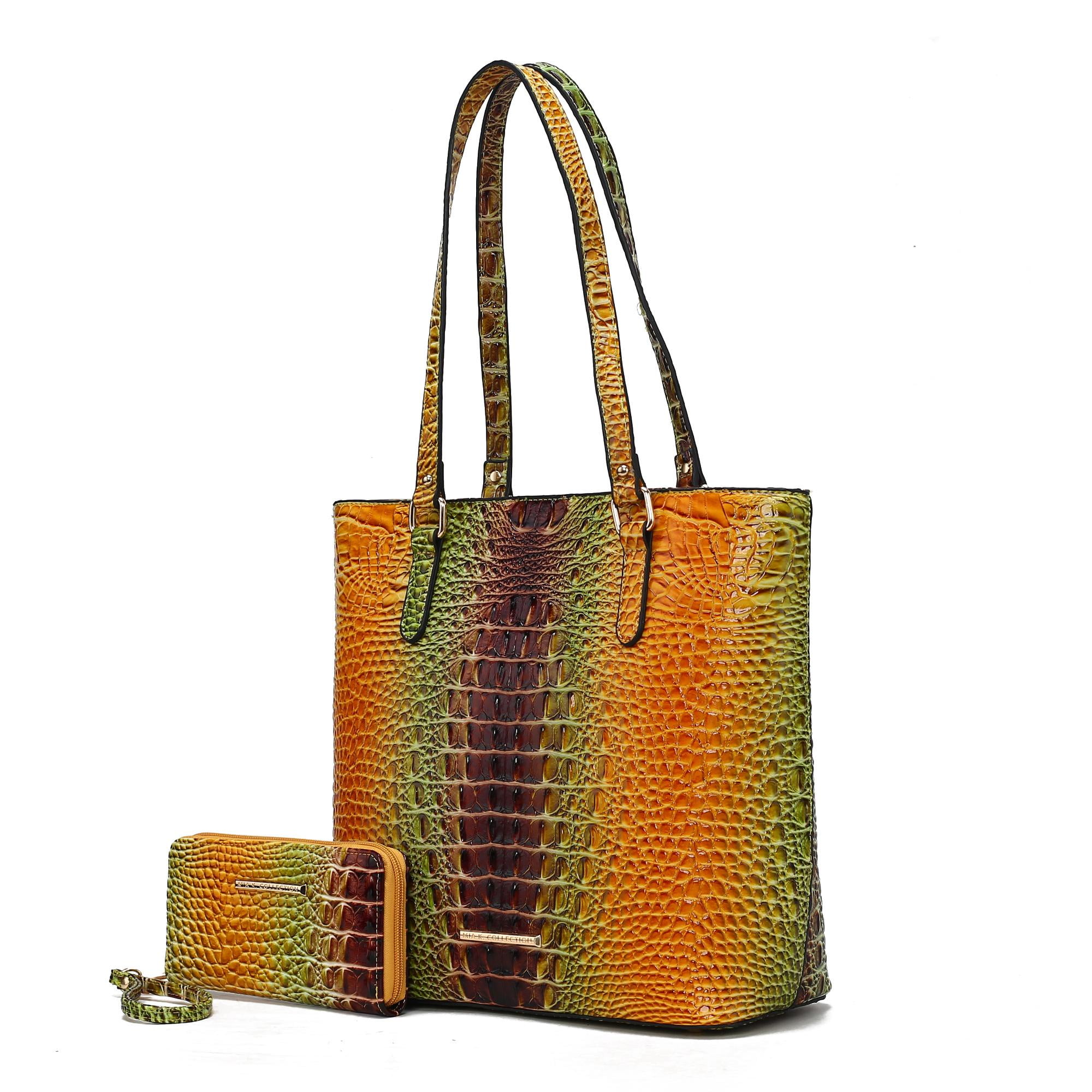MKF Collection Piper Women's Tote Bag, Gradient Crocodile Vegan Leather ...