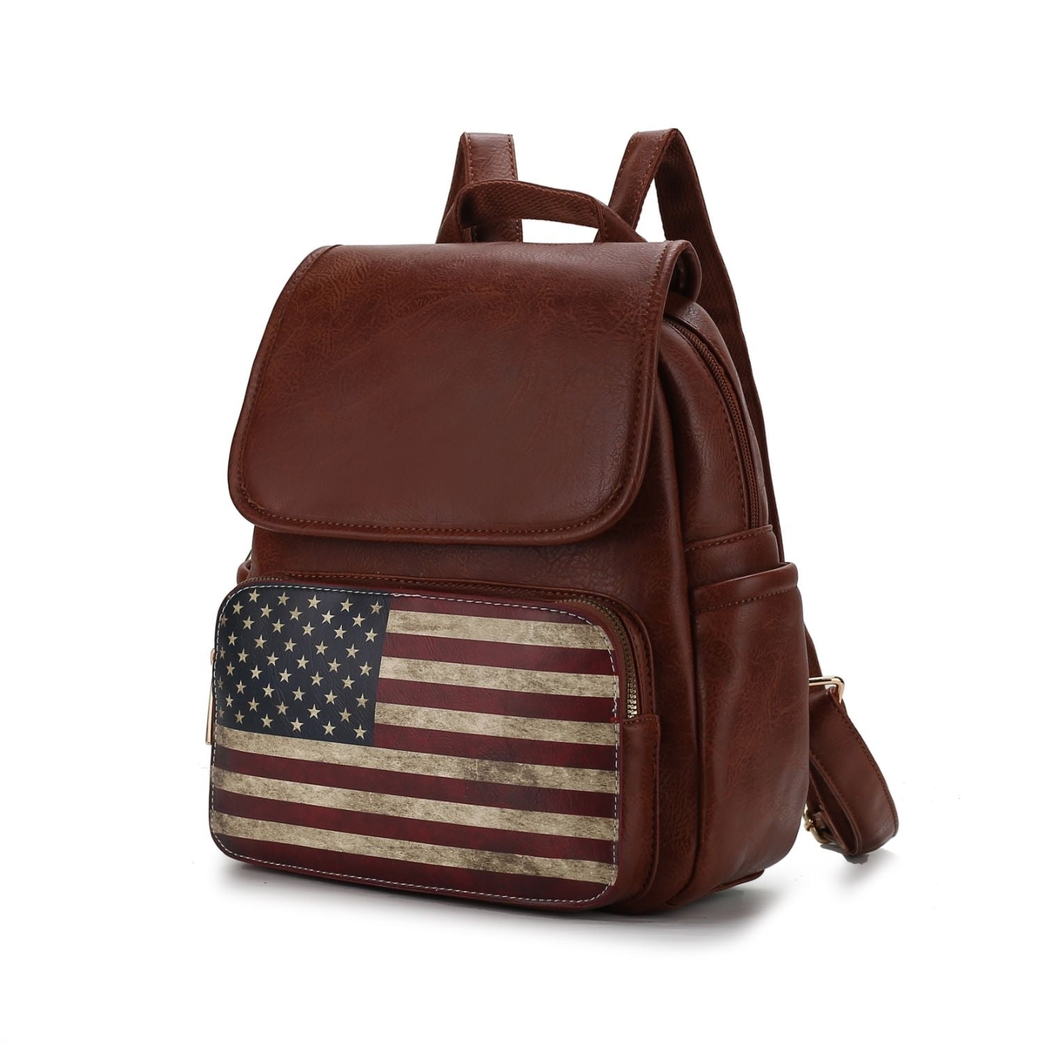 MKF Collection Regina Printed Flag Vegan Leather Women’s Backpack by ...