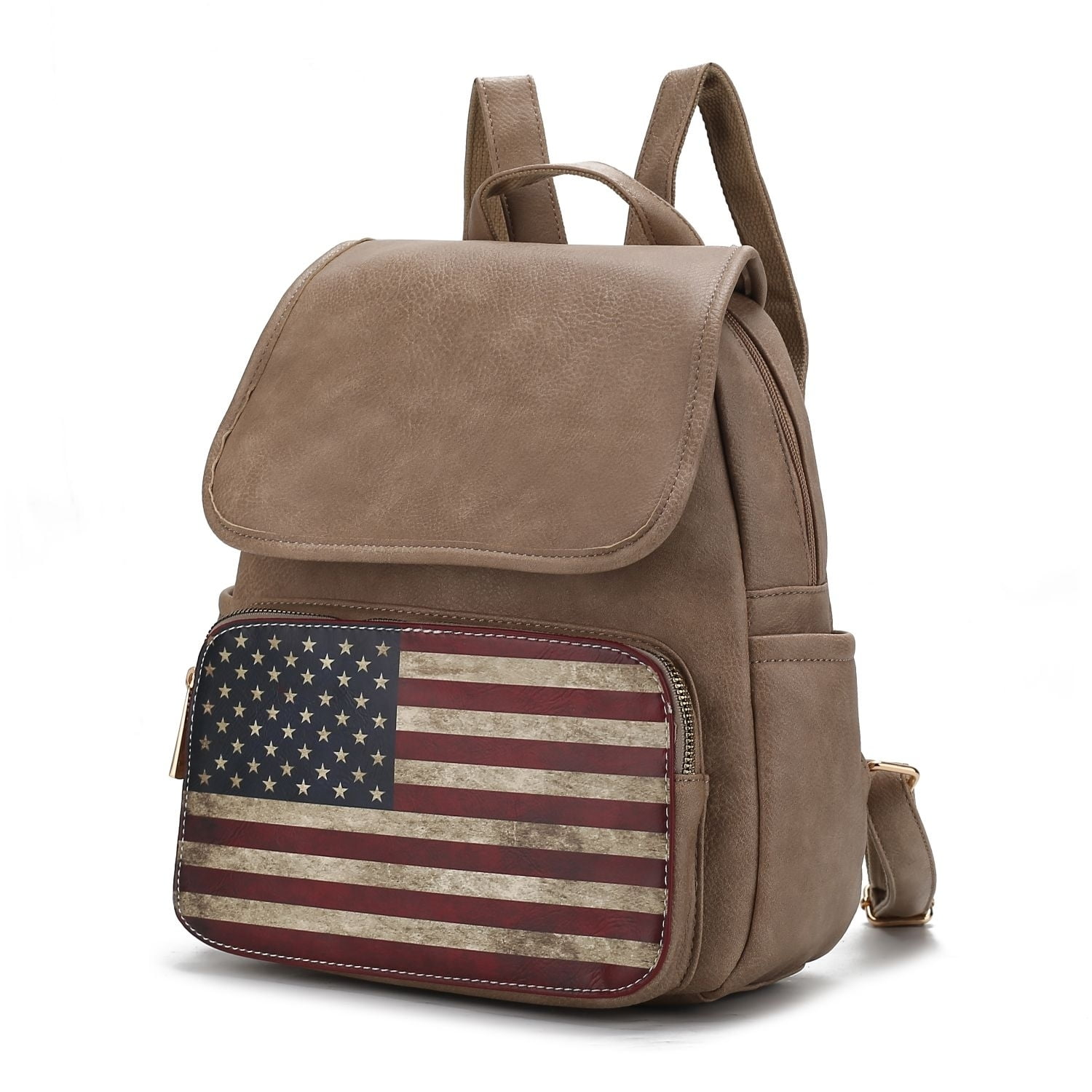 MKF Collection by Mia K. MKF-FG7409TP Regina Printed Flag Vegan Leather ...