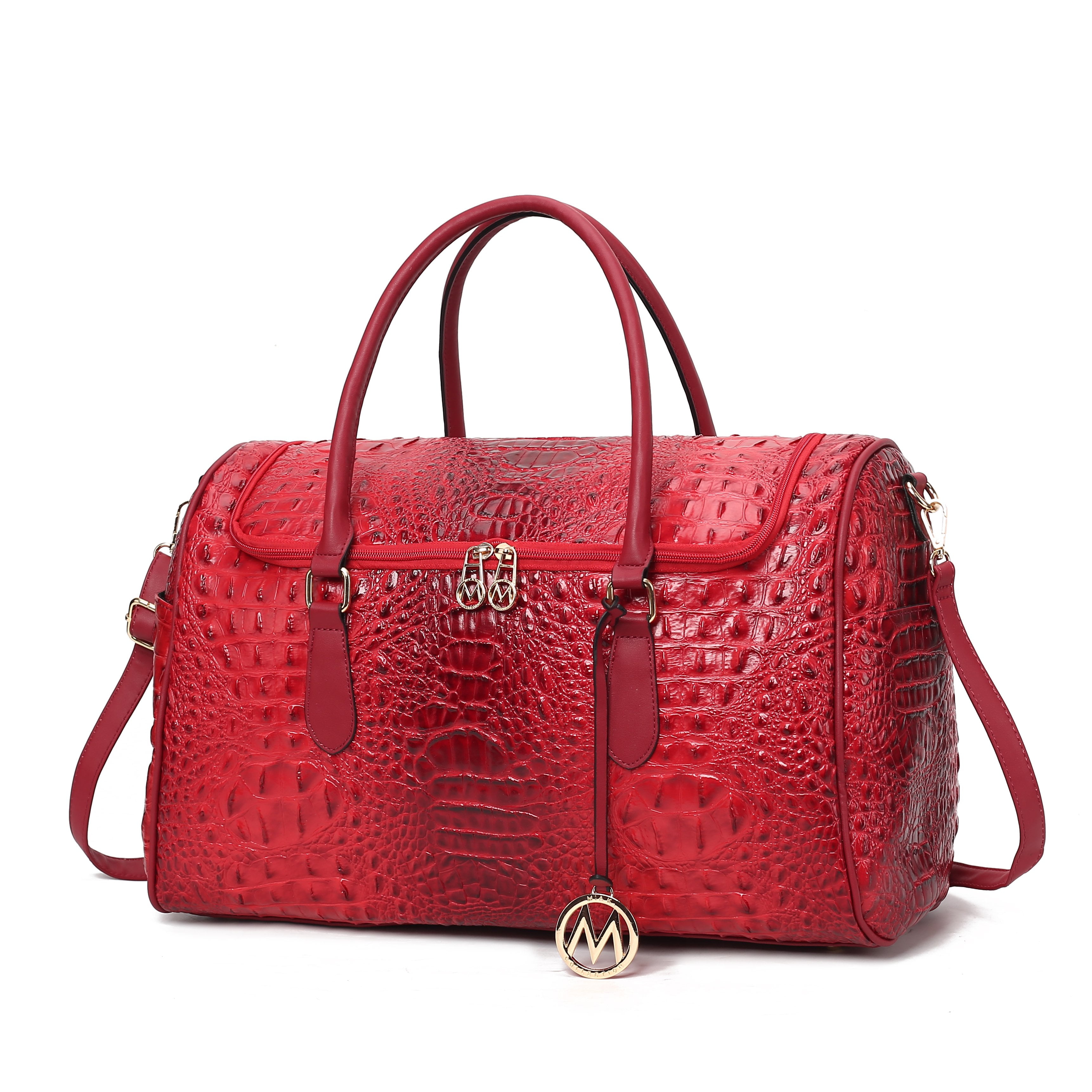MKF Collection Rina Crocodile Embossed Vegan Leather Womens Duffle Bag ...