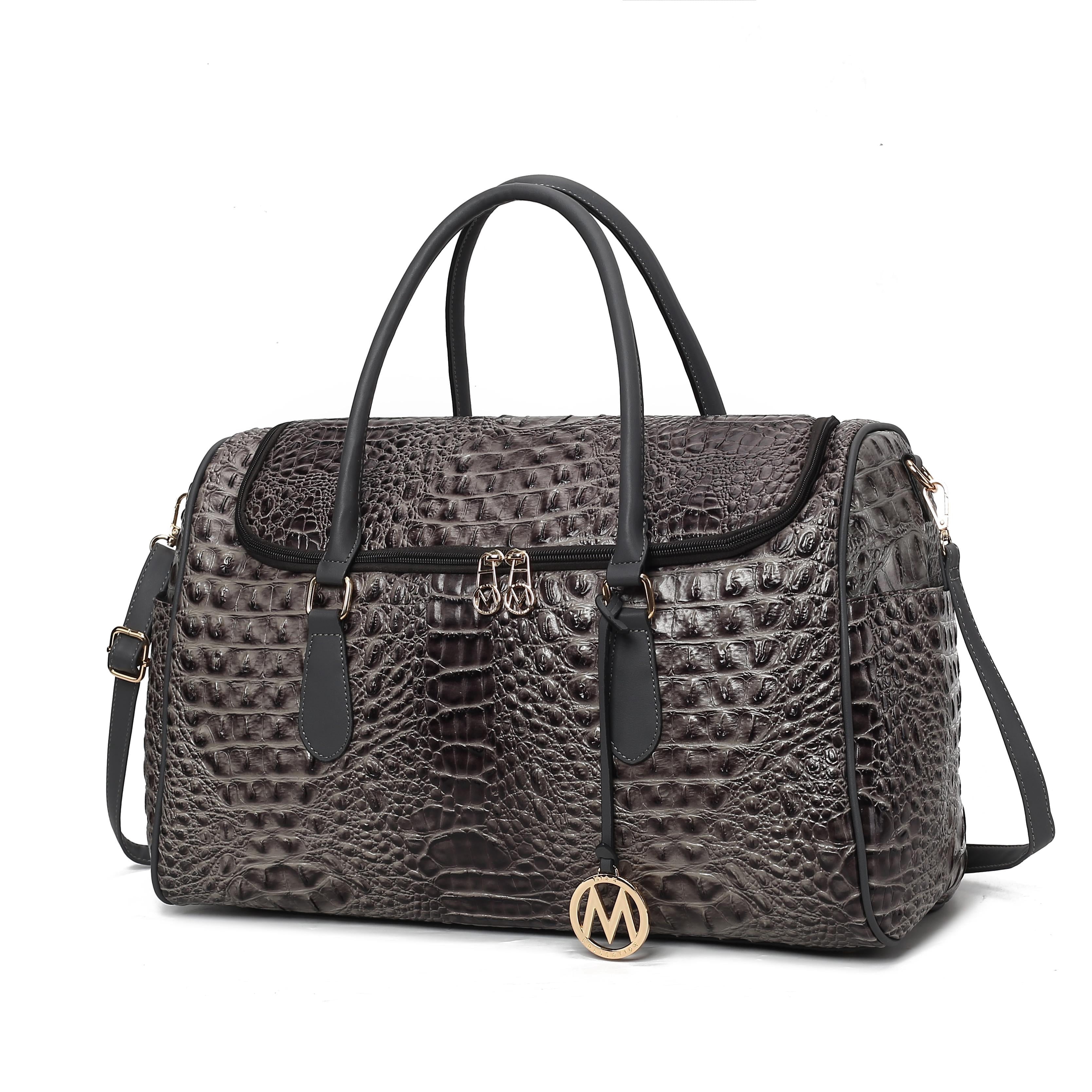 MKF Collection Rina Women’s Crocodile Embossed Vegan Leather Duffle Bag ...