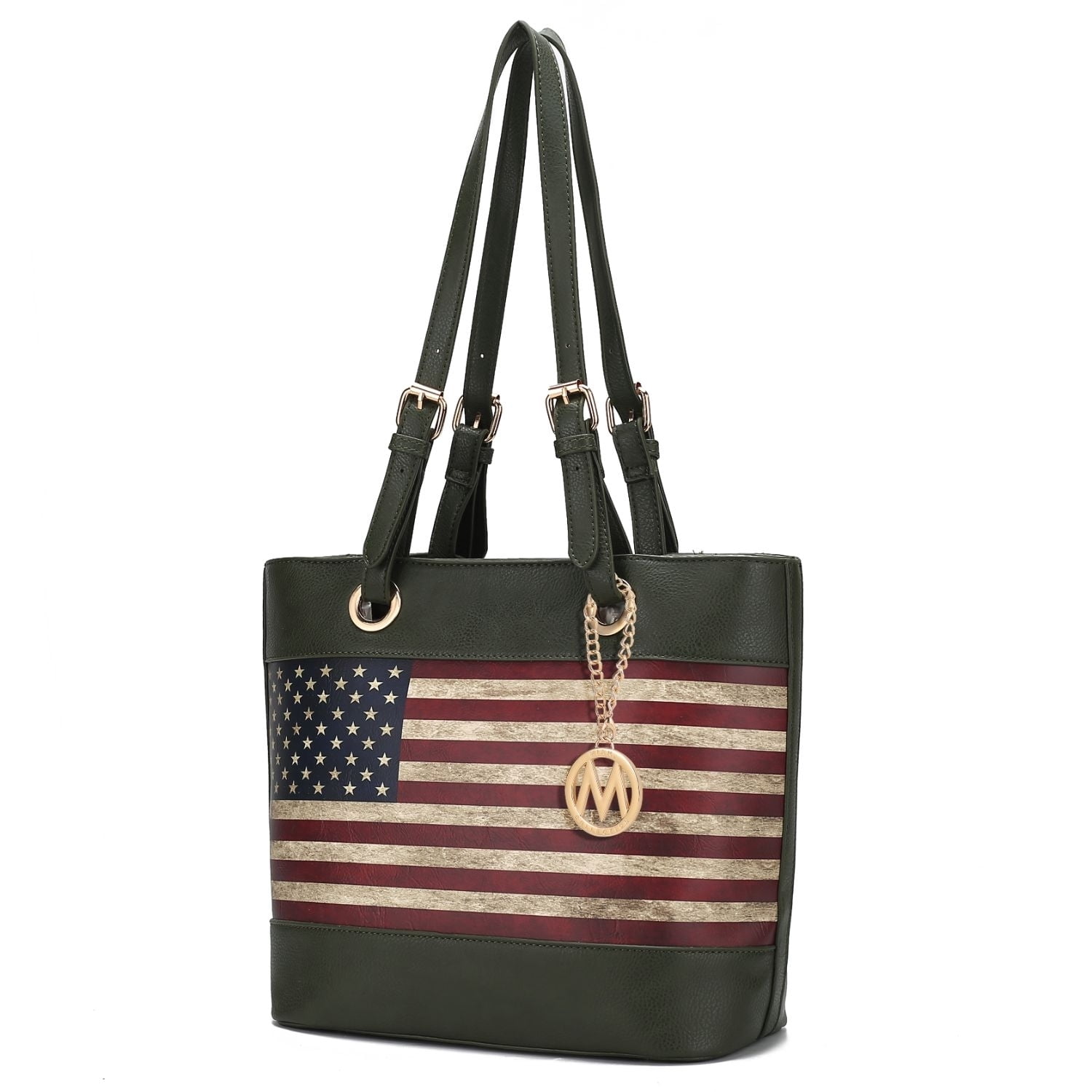 MKF Collection Vera Vegan Leather Patriotic Flag Pattern Womens Tote ...