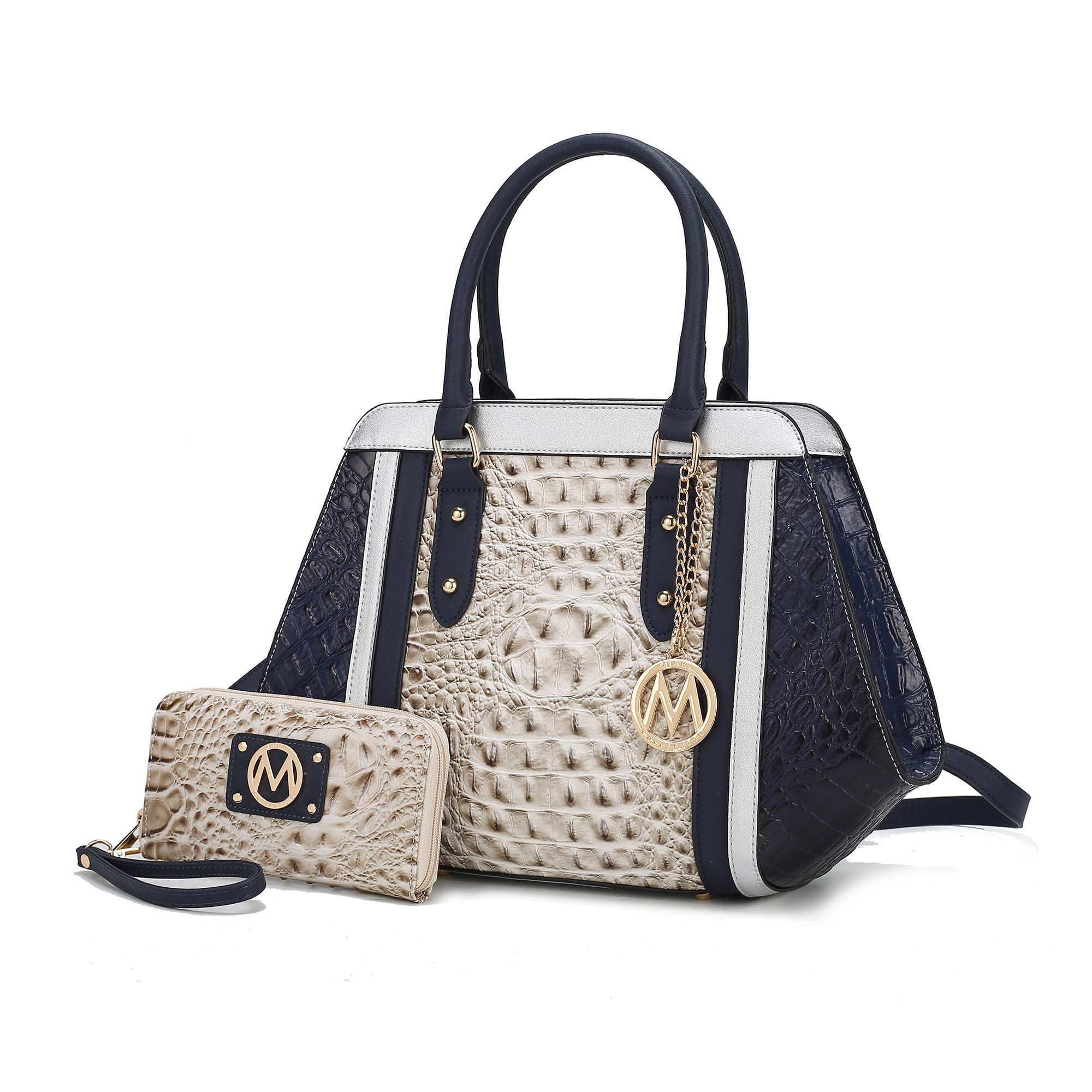 Mia K. MKF Collection Women's Daisy Satchel Handbag & Wallet Set, Faux ...