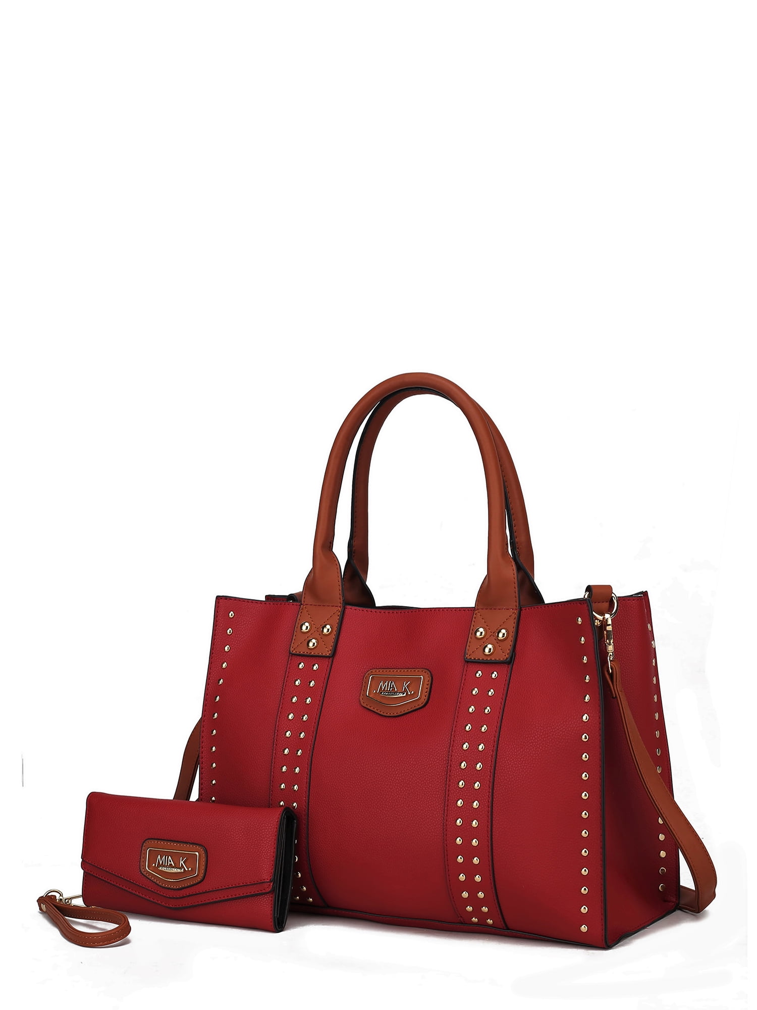 MKF Collection Women's Davina Faux Leather Tote Bag and Wallet Set, 2 ...