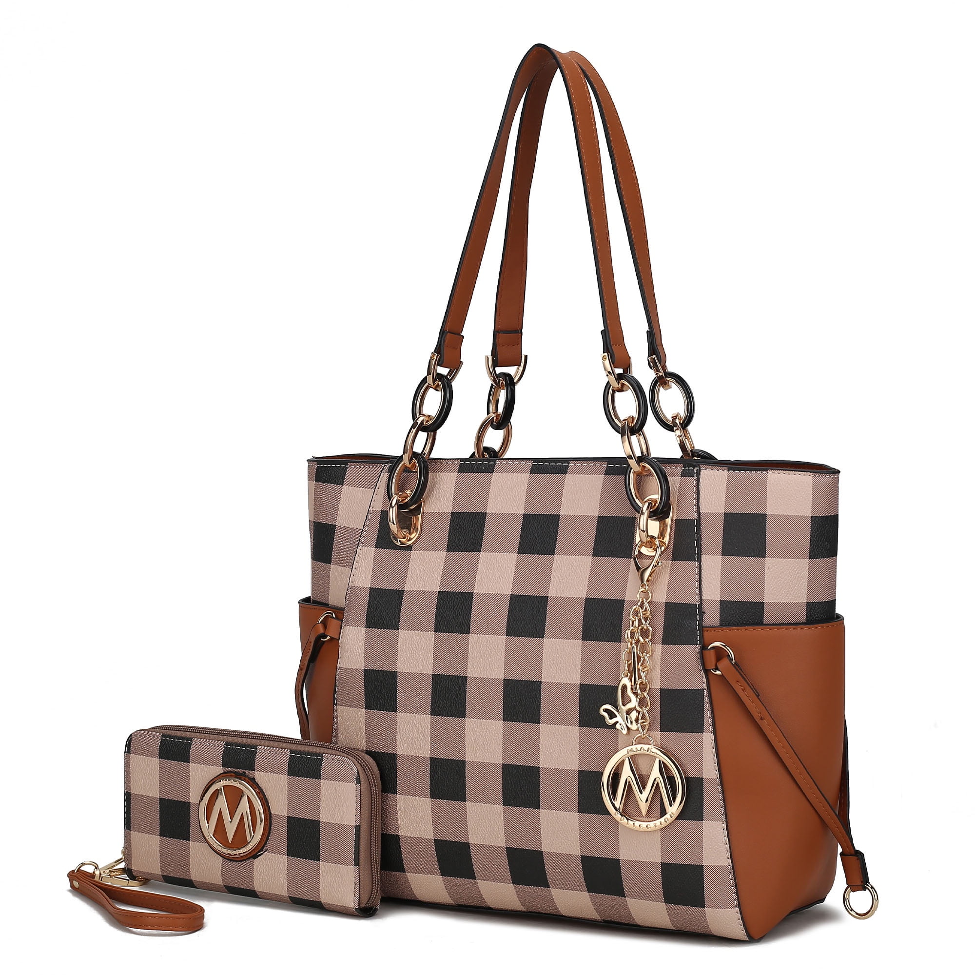 Free Shipping! MKF Collection Yale Checkered Vegan Leather Tote Bag ...