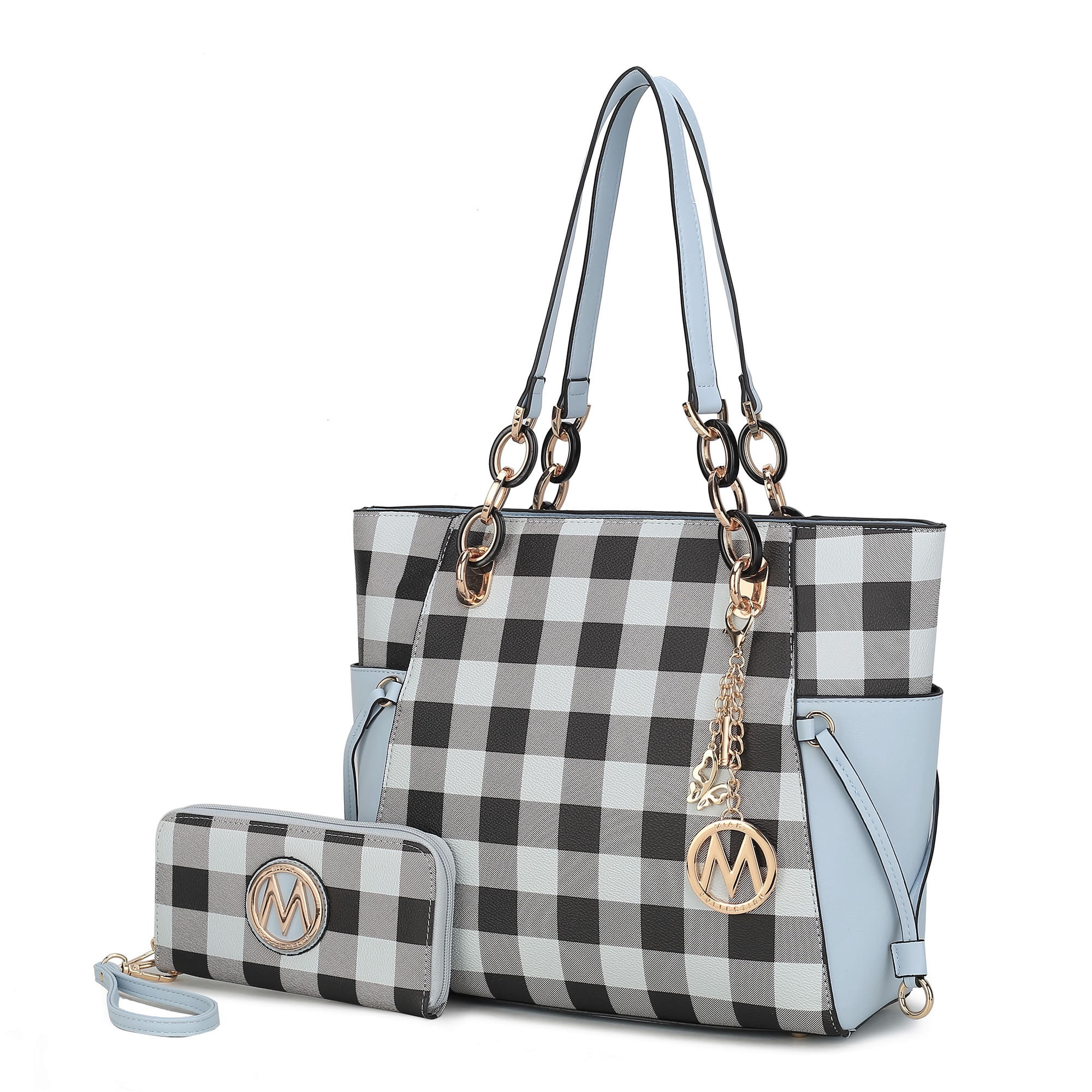 MKF Collection Yale Women Tote Bag with Wallet Checkered Handbag Purse ...