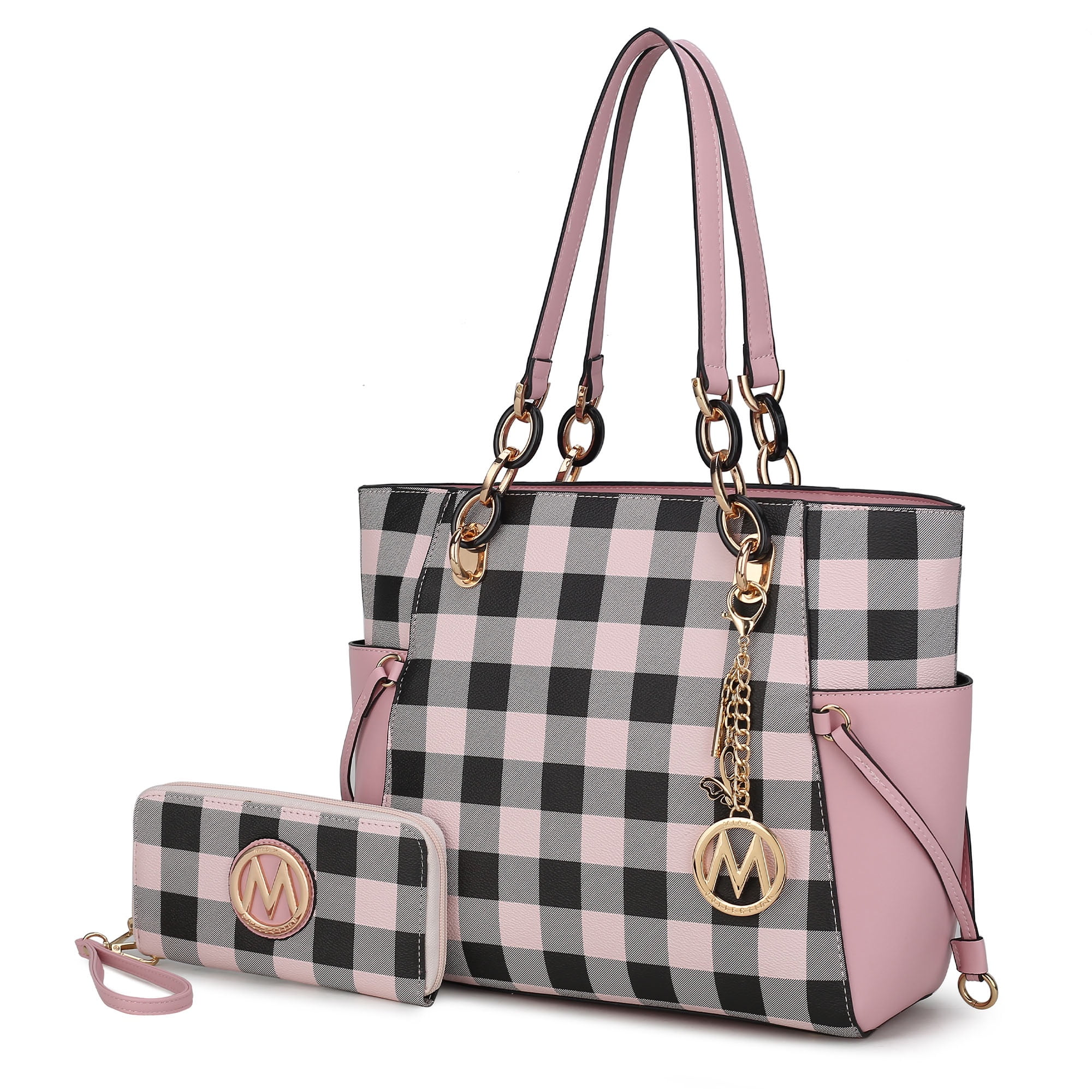MKF Collection Yale Women Tote Bag with Wallet Checkered Handbag Purse ...