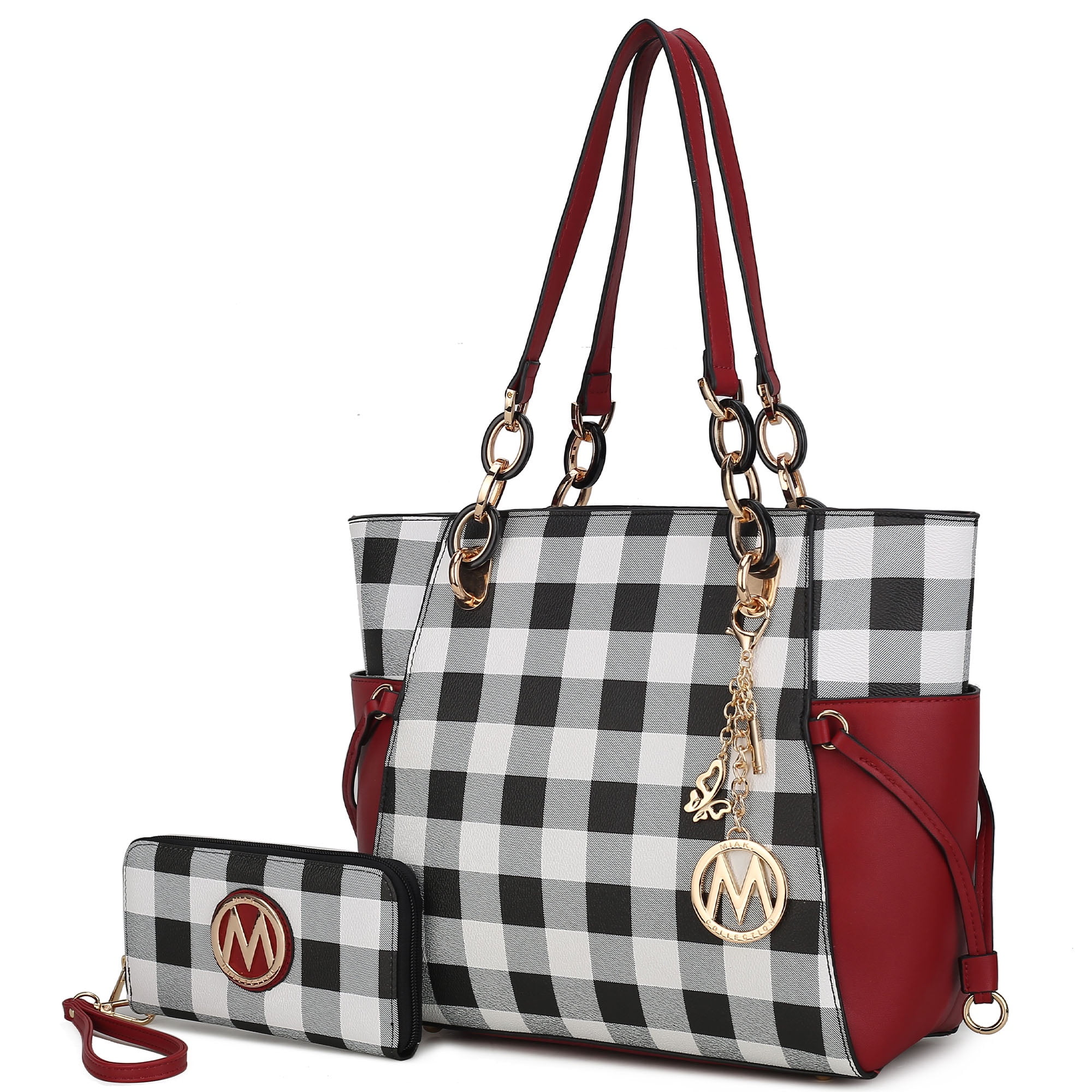 MKF Collection Yale Women Tote Bag with Wallet Checkered Handbag Purse ...