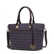 Mia K. Collection Estella Signature Satchel Bag - Walmart.com