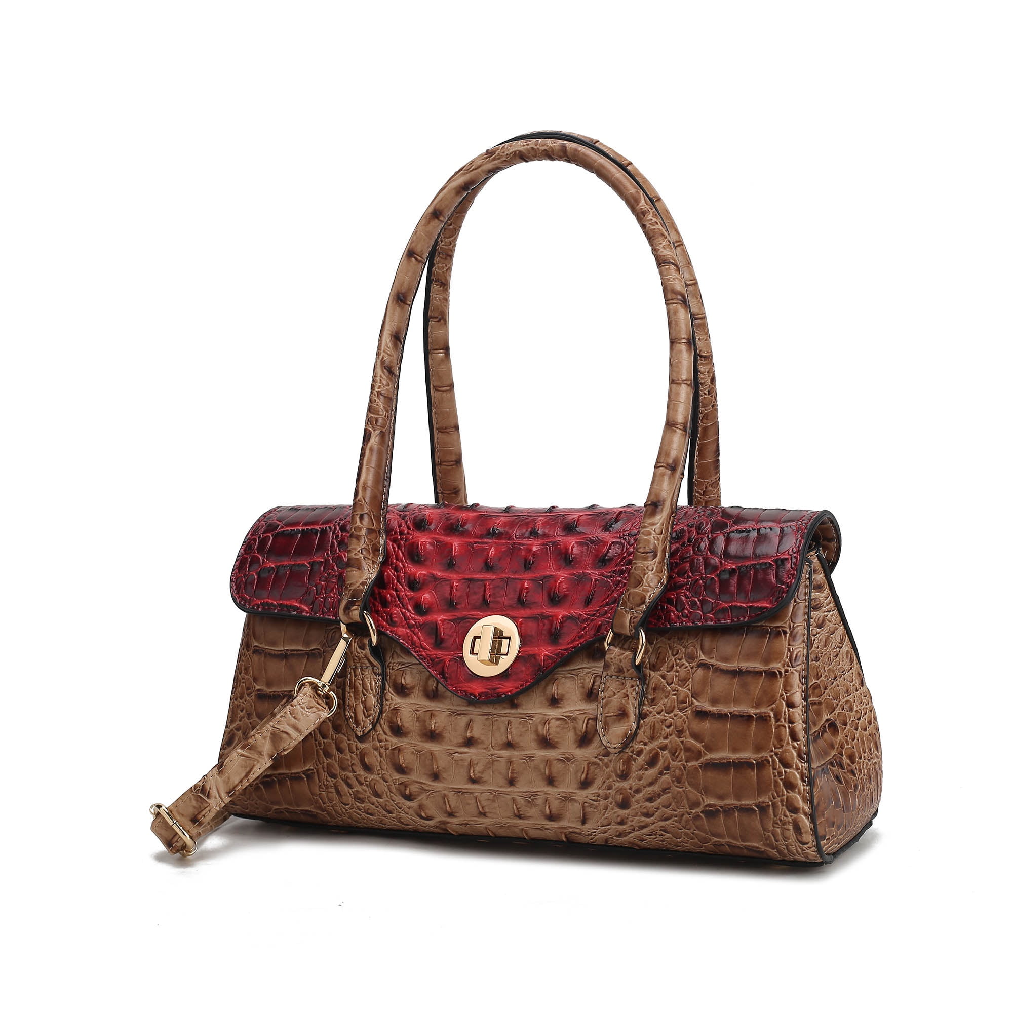 MKF Collection Liviana Shoulder Bag Women’s Medium Handbag Croc-Embossed Vegan Leather by Mia K ...