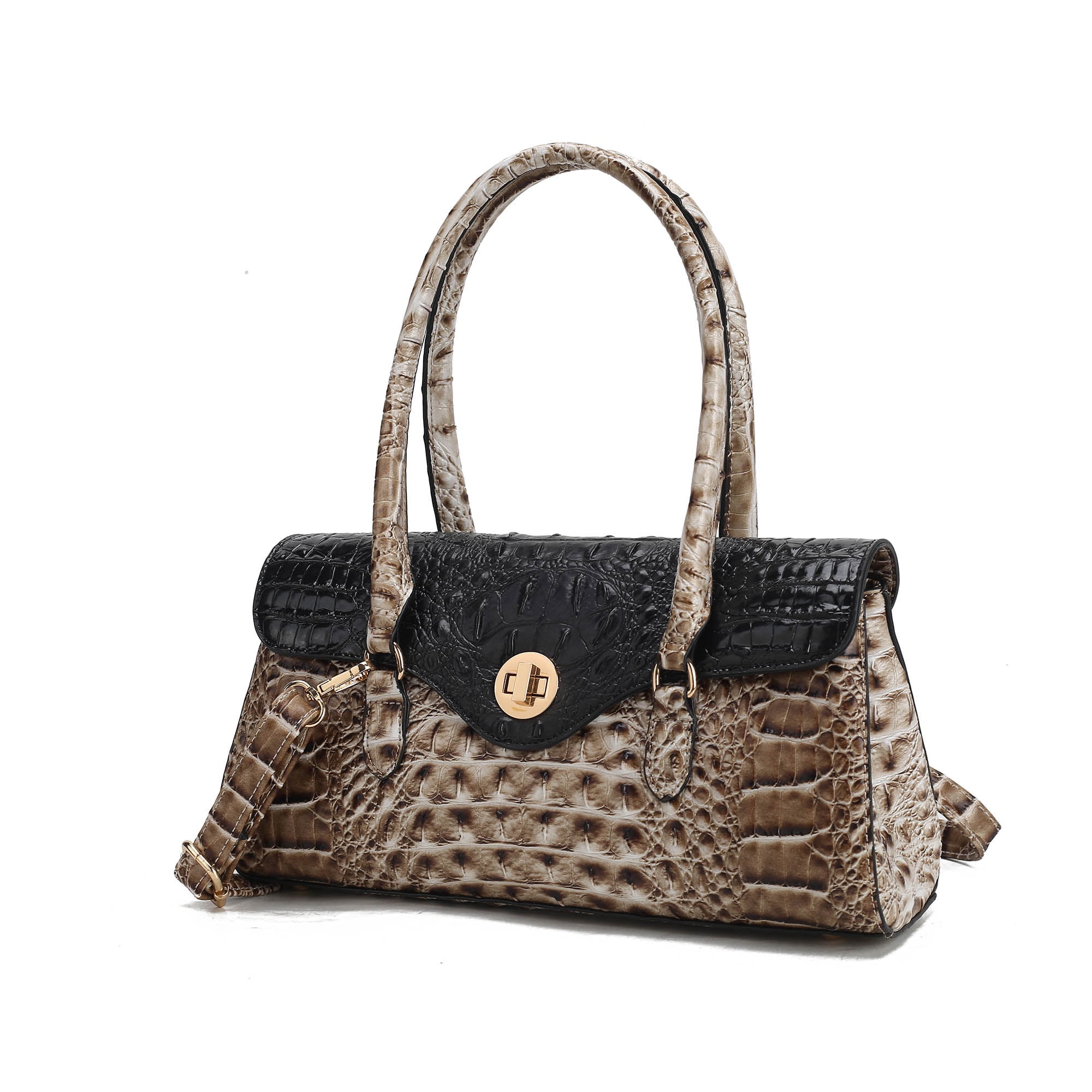 MKF Collection Liviana Shoulder Bag Women’s Medium Handbag Croc-Embossed Vegan Leather by Mia K ...