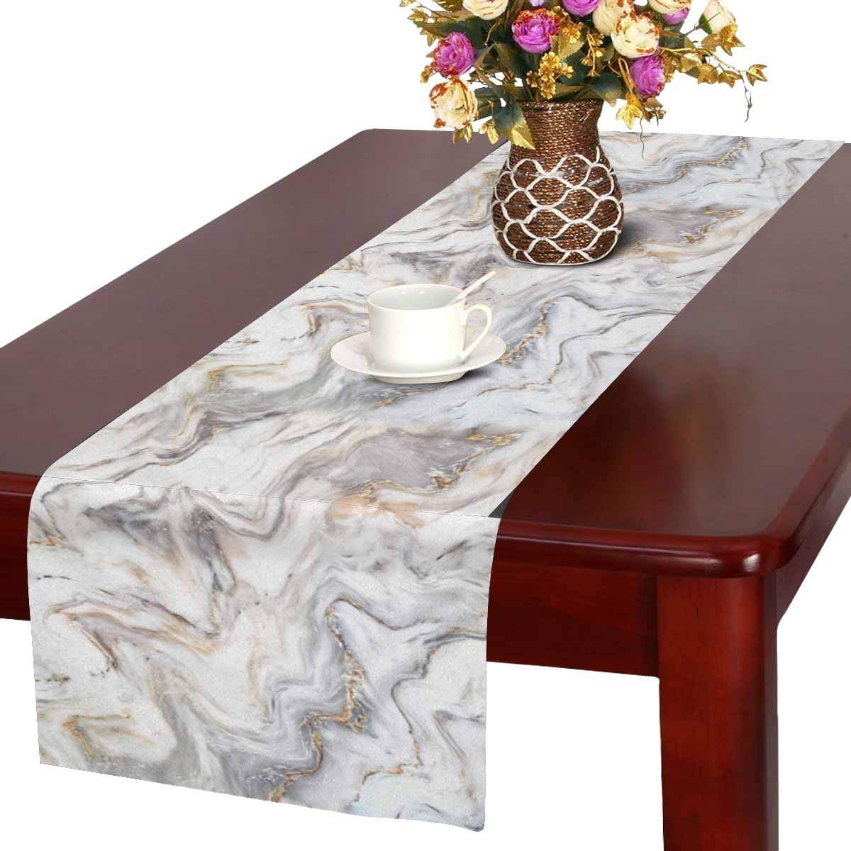 MKHERT Abstract Luxurious White Golden Marble Stone Wall Tile Table ...