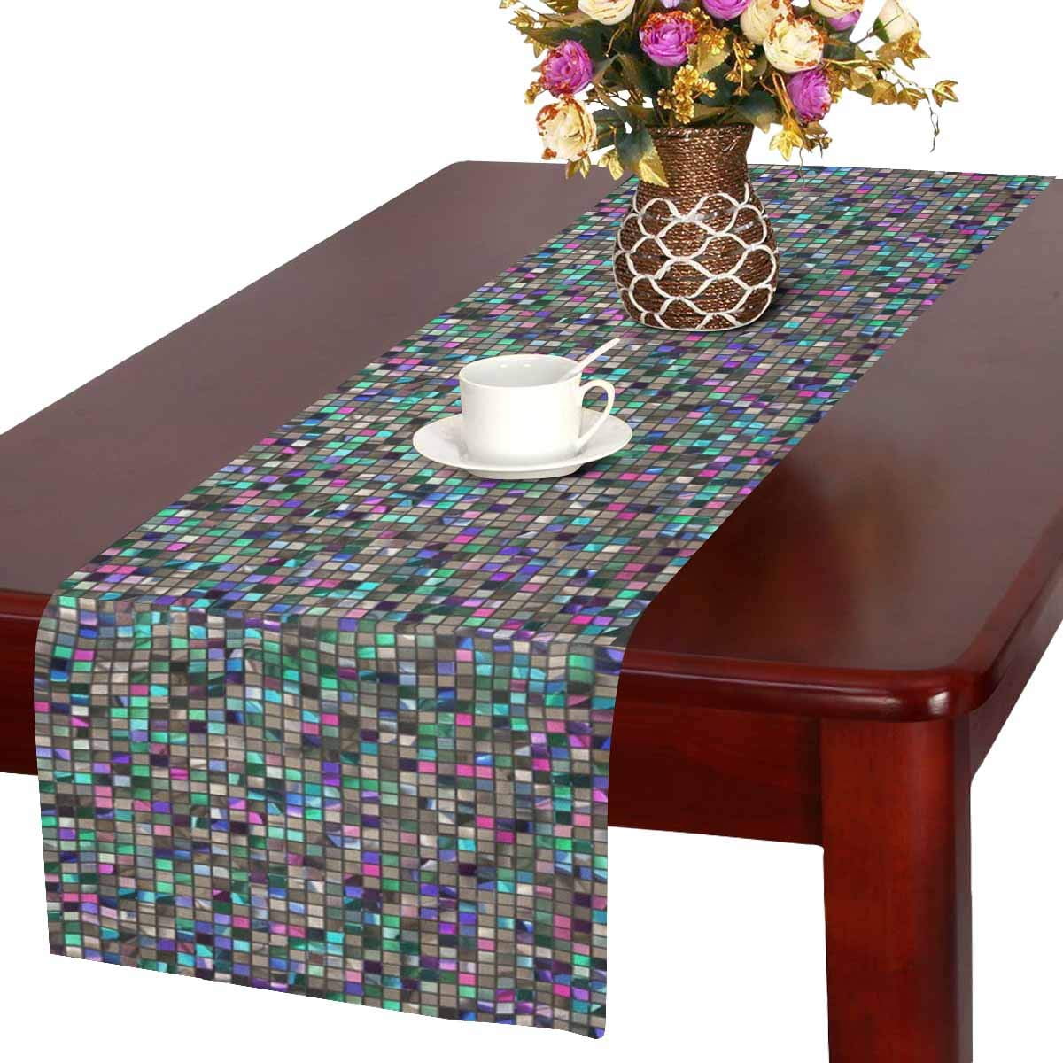 MKHERT Abstract Mosaic Ceramic Seamless Texture Table Runner Home Decor ...