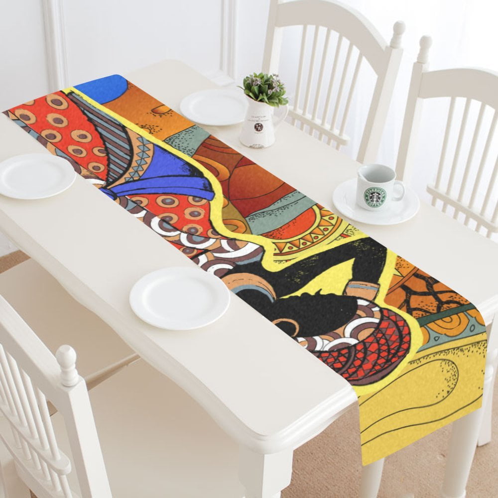 MKHERT African Woman Table Runner for Office Kitchen Dining Room ...
