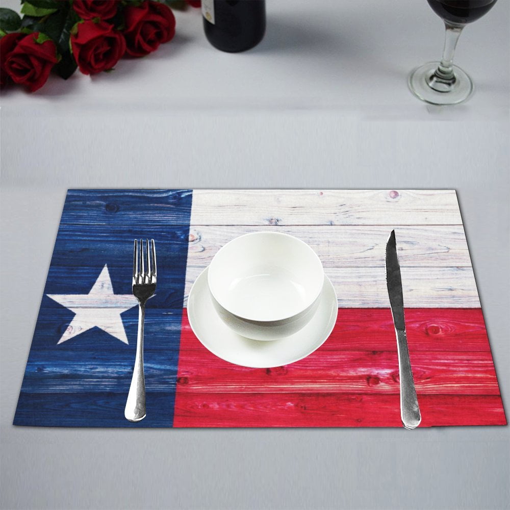 MKHERT American State Flag Wood Texas Flag Placemats Table Mats for ...