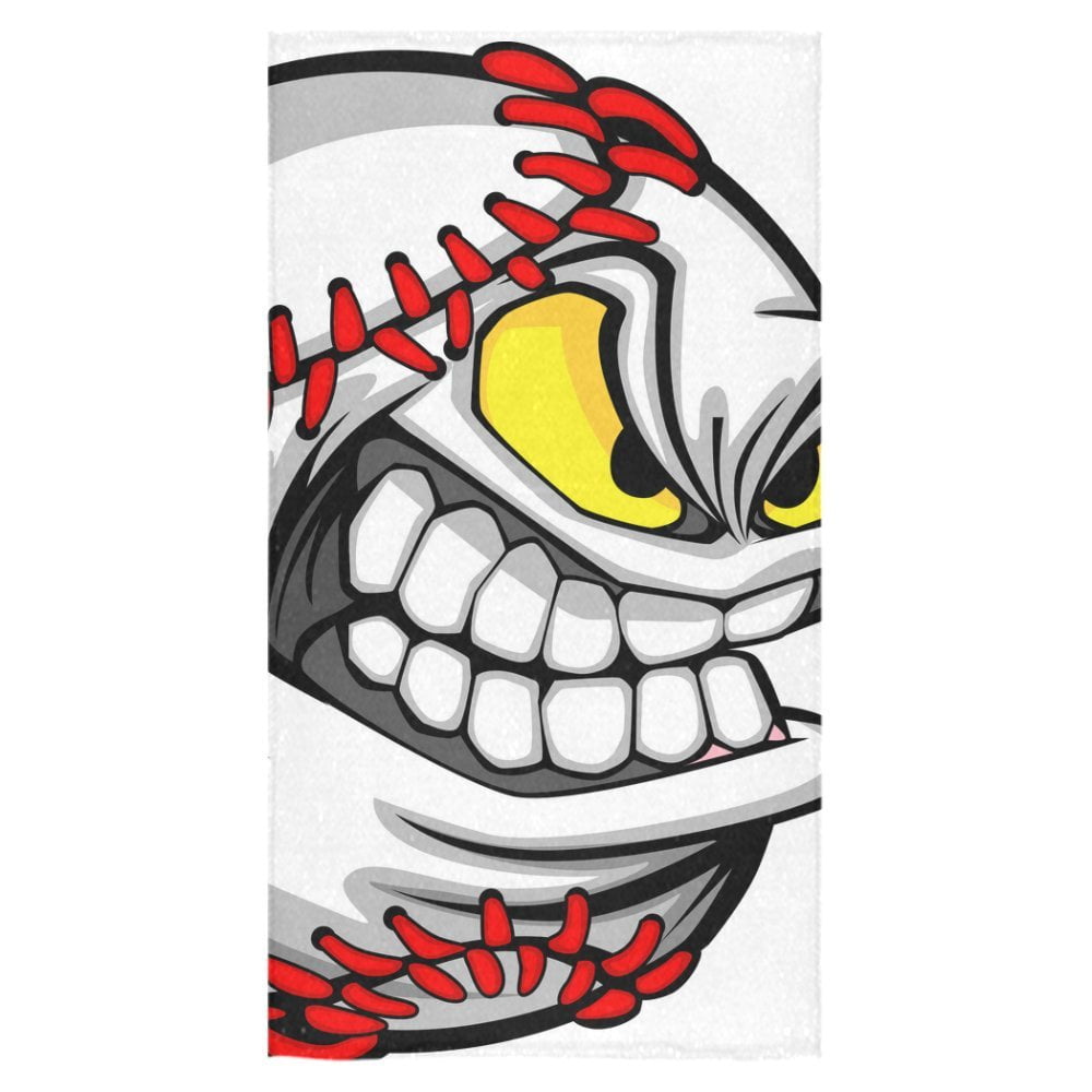MKHERT Baseball Face Cartoon Ball Bath Towel Hand Towel Shower Towel ...