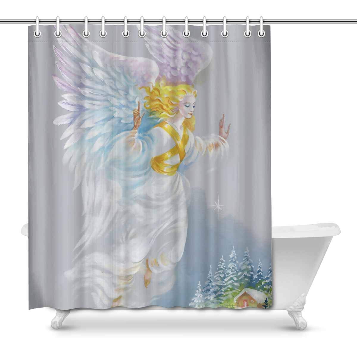 MKHERT Beautiful Angel Wings Merry Christmas Year Greeting Waterproof ...