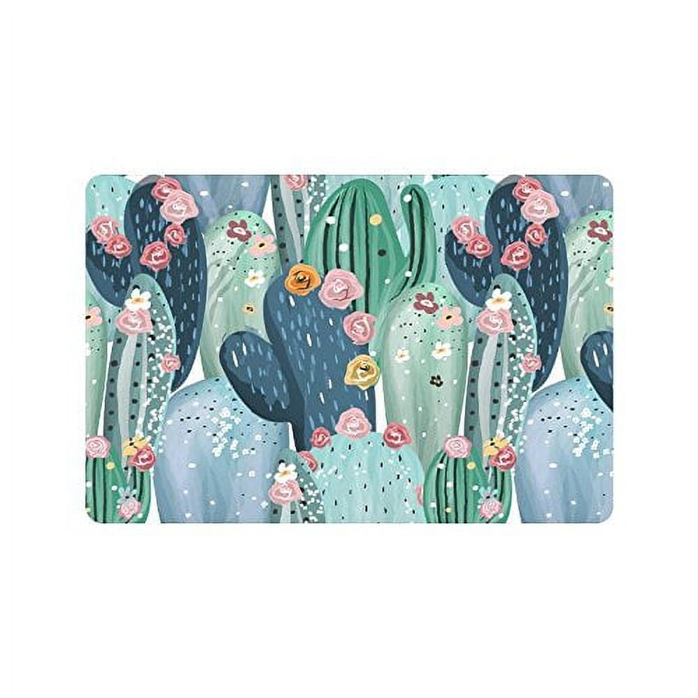 MKHERT Beautiful Pastel Vintage Cacti Cactus Flowres Doormat Rug Home ...