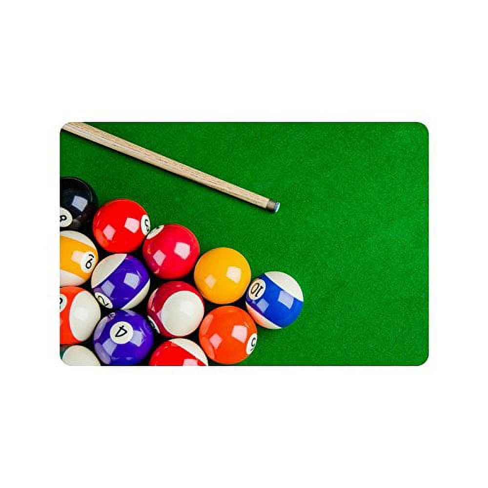 MKHERT Billiard Balls with Billiard Cue Snooker Pool Game Doormat Rug ...