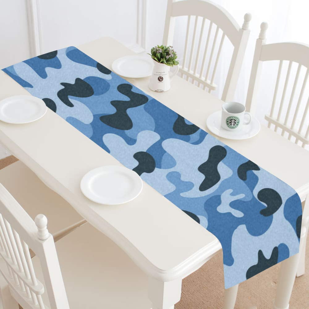 MKHERT Camouflage Table Runner for Office Kitchen Dining Room Wedding ...