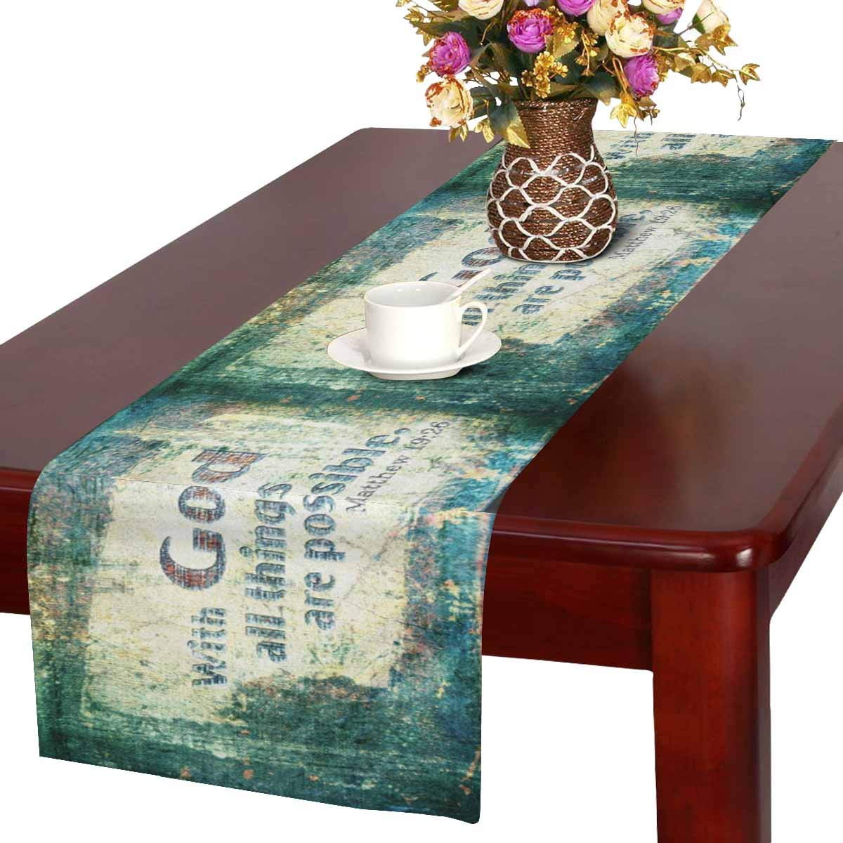 MKHERT Christian Bible Verse with All Things are Possible Table Runner ...