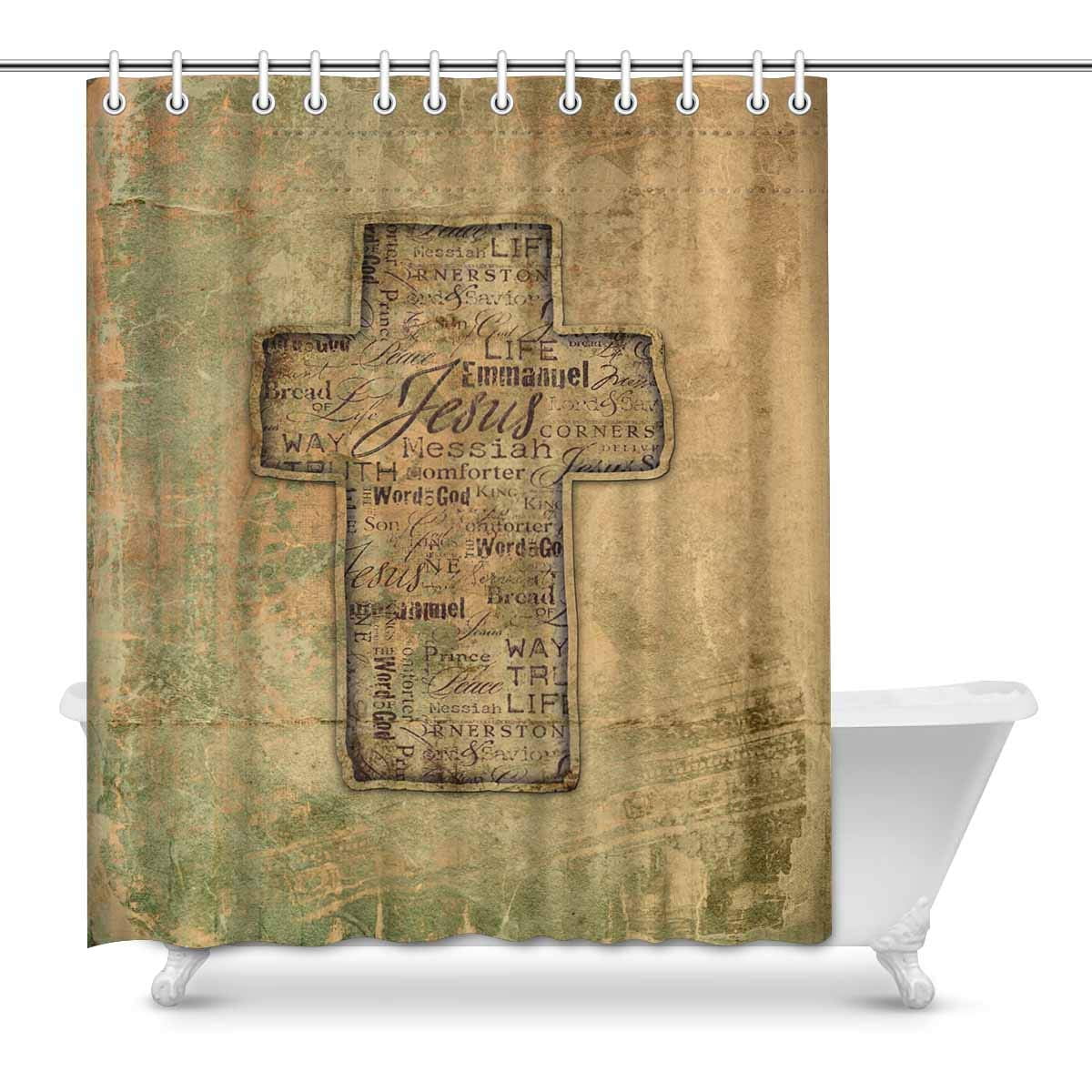 MKHERT Christian Religious Bible Verse Words Cross Waterproof Polyester ...