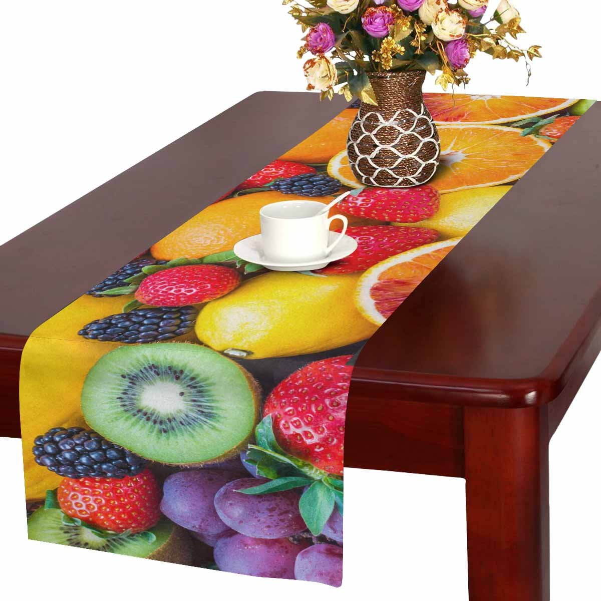 MKHERT Colorful Assorted Fruits Table Runner For Wedding Party ...