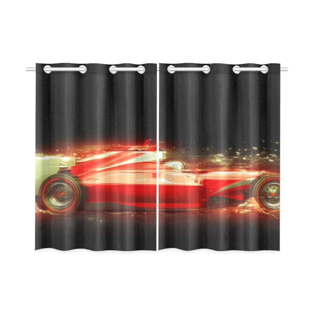 MKHERT Cool Formula Race Car Window Curtains Kitchen Curtain Room ...