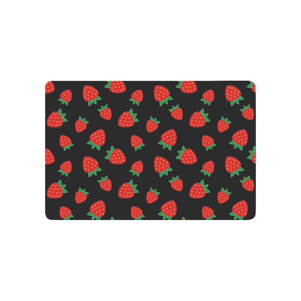 Mkhert Cute Cartoon Strawberry Funny Fruit Doormat Rug Home Decor Floor