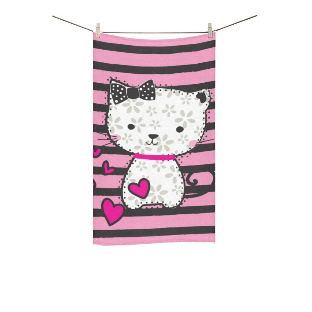 MKHERT Cute Cat Bath Towel Hand Towel Shower Towel Washcloth 16x28 inch ...