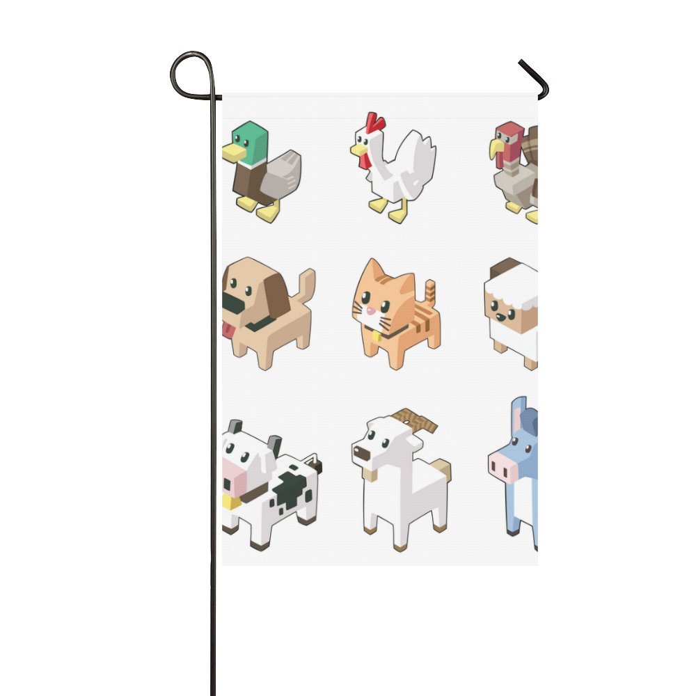 MKHERT Cute Isometric Animals Garden Flag Outdoor Flag 12x18 inch ...
