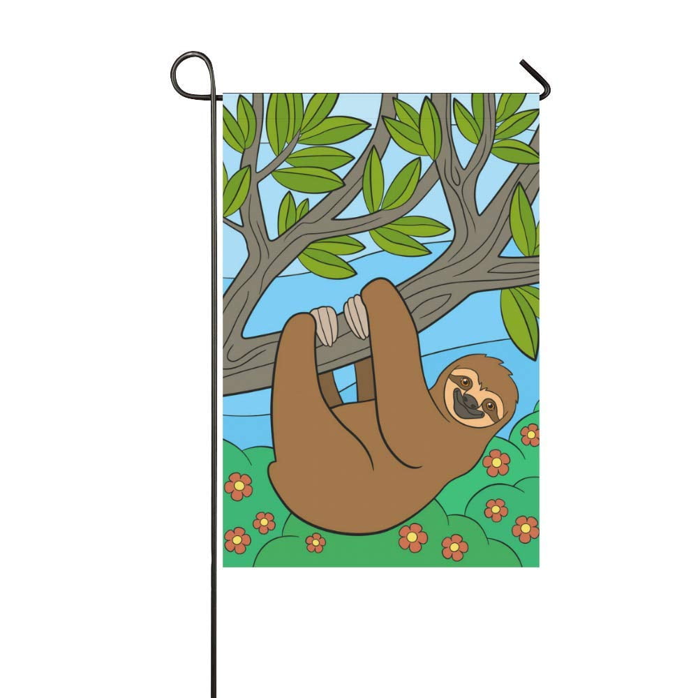 MKHERT Cute Lazy Sloth Garden Flag Outdoor Flag 12x18 inch - Walmart.com