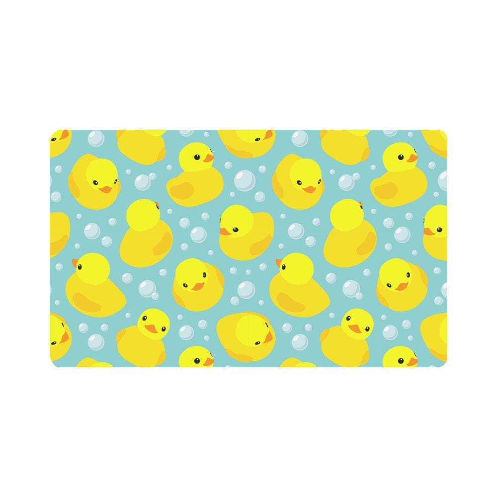 MKHERT Cute Yellow Rubber Ducks and Bubbles Doormat Rug Home Decor ...