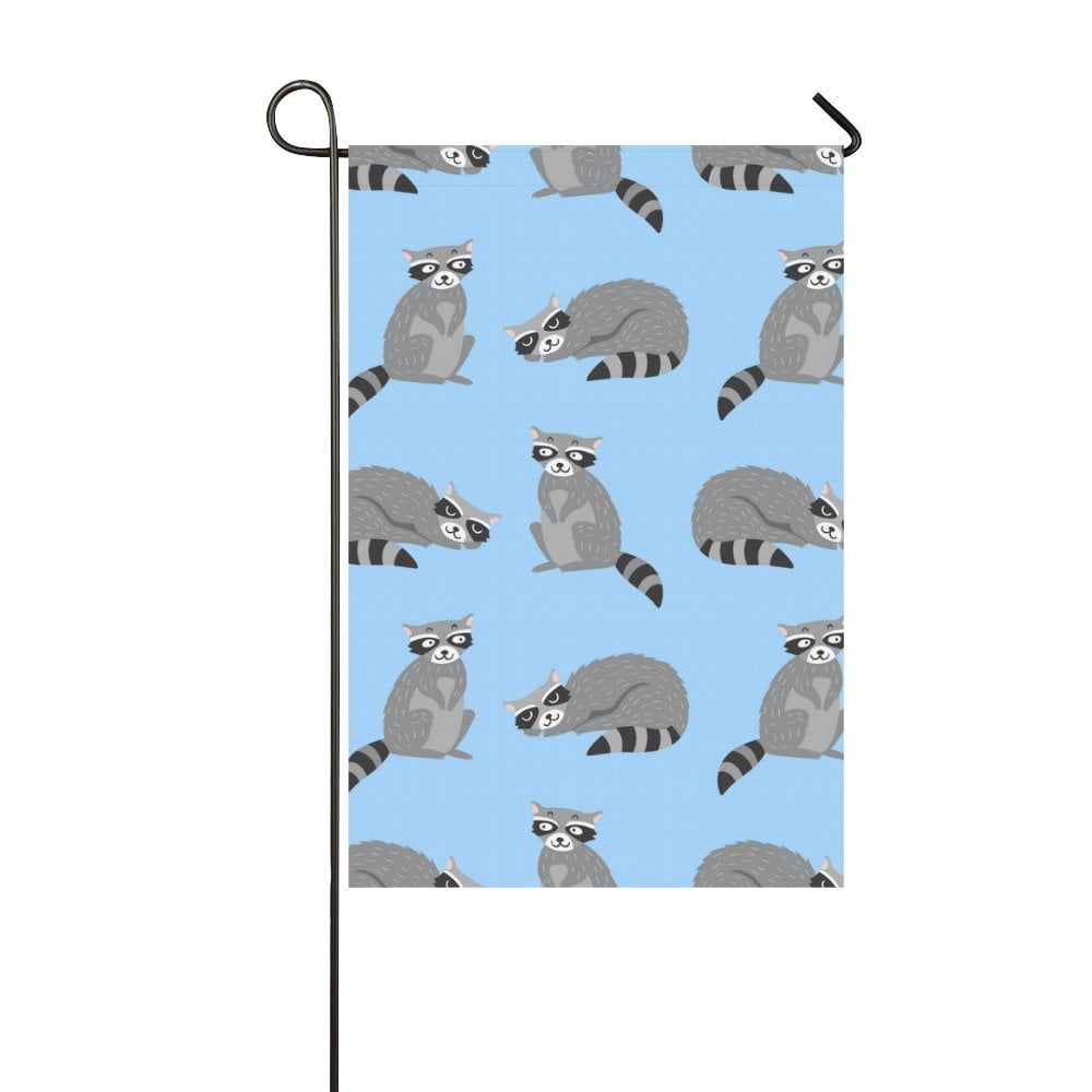 MKHERT Cute and funny raccoons Garden Flag Outdoor Flag 12x18 inch ...