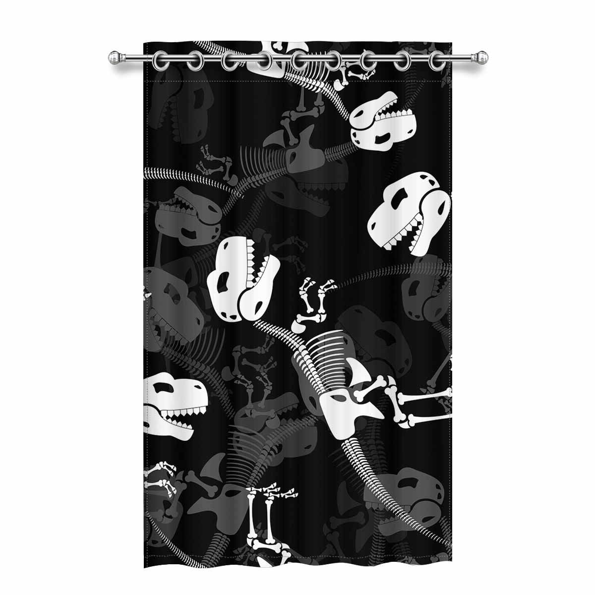 MKHERT Dinosaur Bones Blackout Window Curtain Drapes Bedroom Living ...
