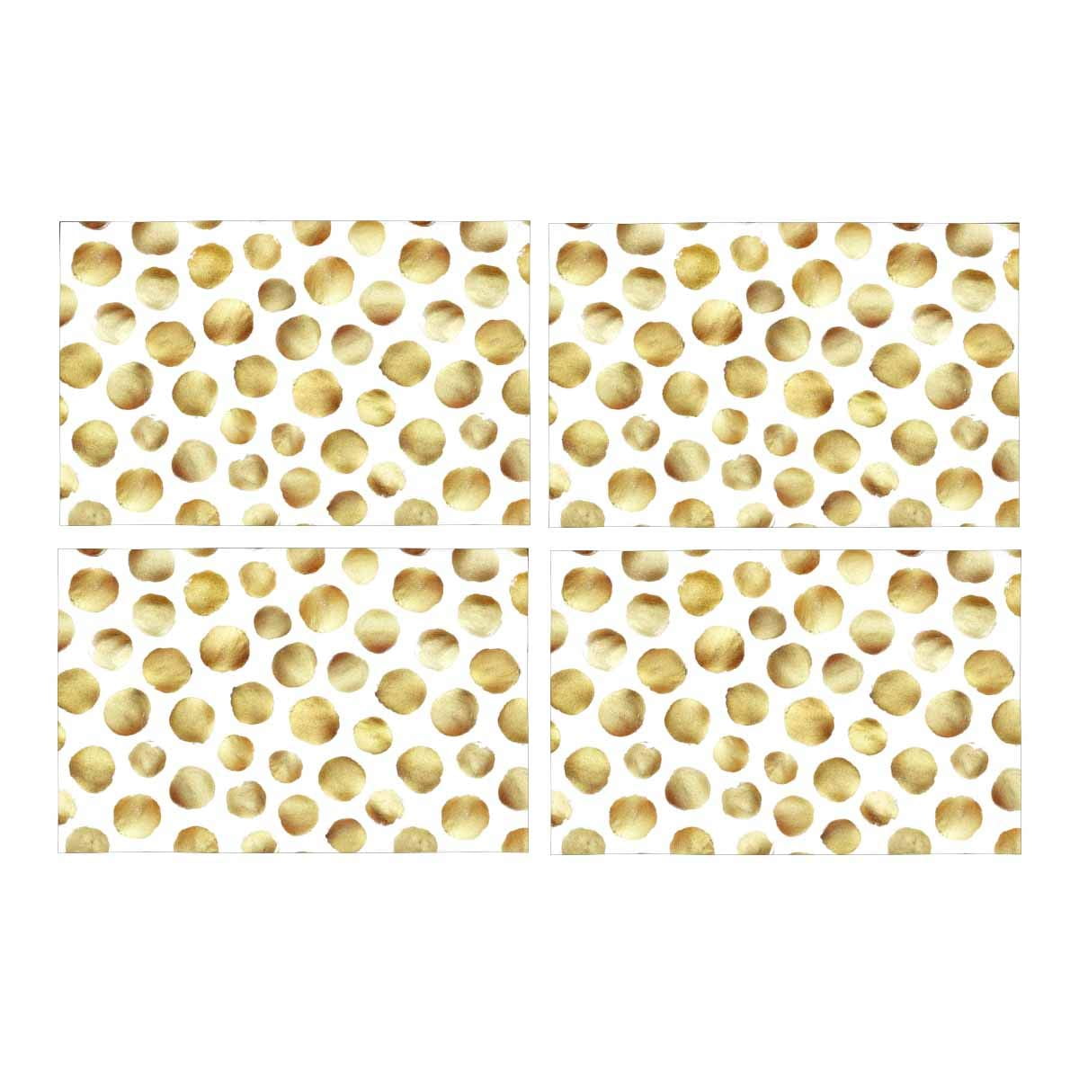 MKHERT Elegant Funny Gold Polka Dots Placemats Table Mats for Dining ...