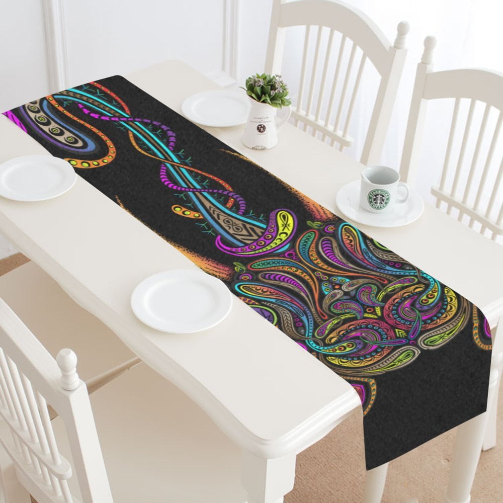 MKHERT Elephant Table Runner for Office Kitchen Dining Room Wedding ...