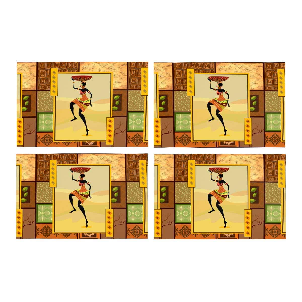 MKHERT Ethnic African Women with Jar Placemats Table Mats for Dining ...