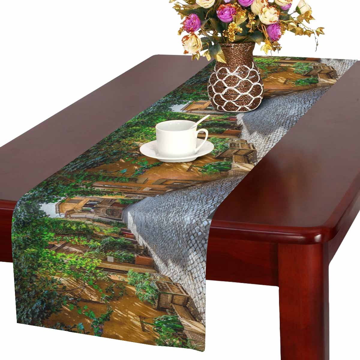 MKHERT European Cityscape Old Street in Rome Italy Table Runner Home ...