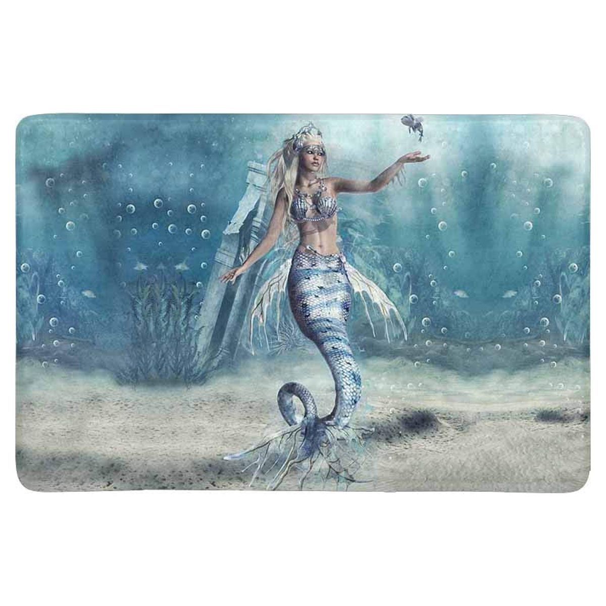 MKHERT Fantasy Scenery with Mermaid and Fish at The Sea Bottom Doormat ...