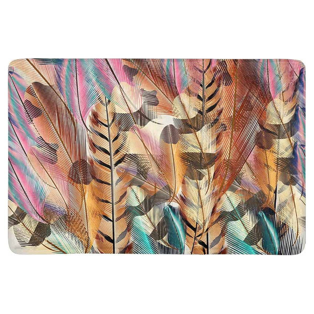 MKHERT Fashion Boho Bohemian Feather Headdress and Spots Doormat Rug ...