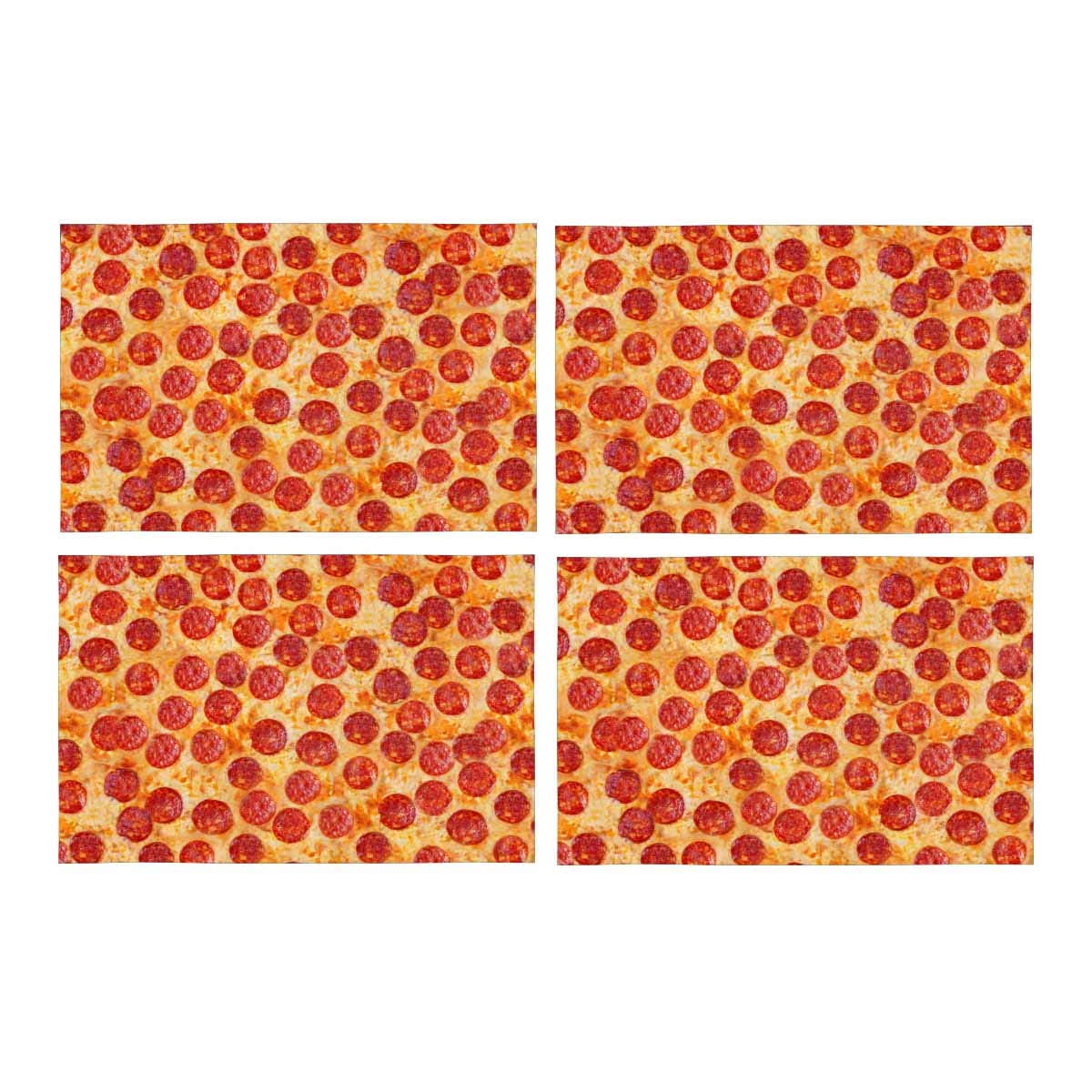 MKHERT Food Pepperoni Pizza Placemats Table Mats for Dining Room ...