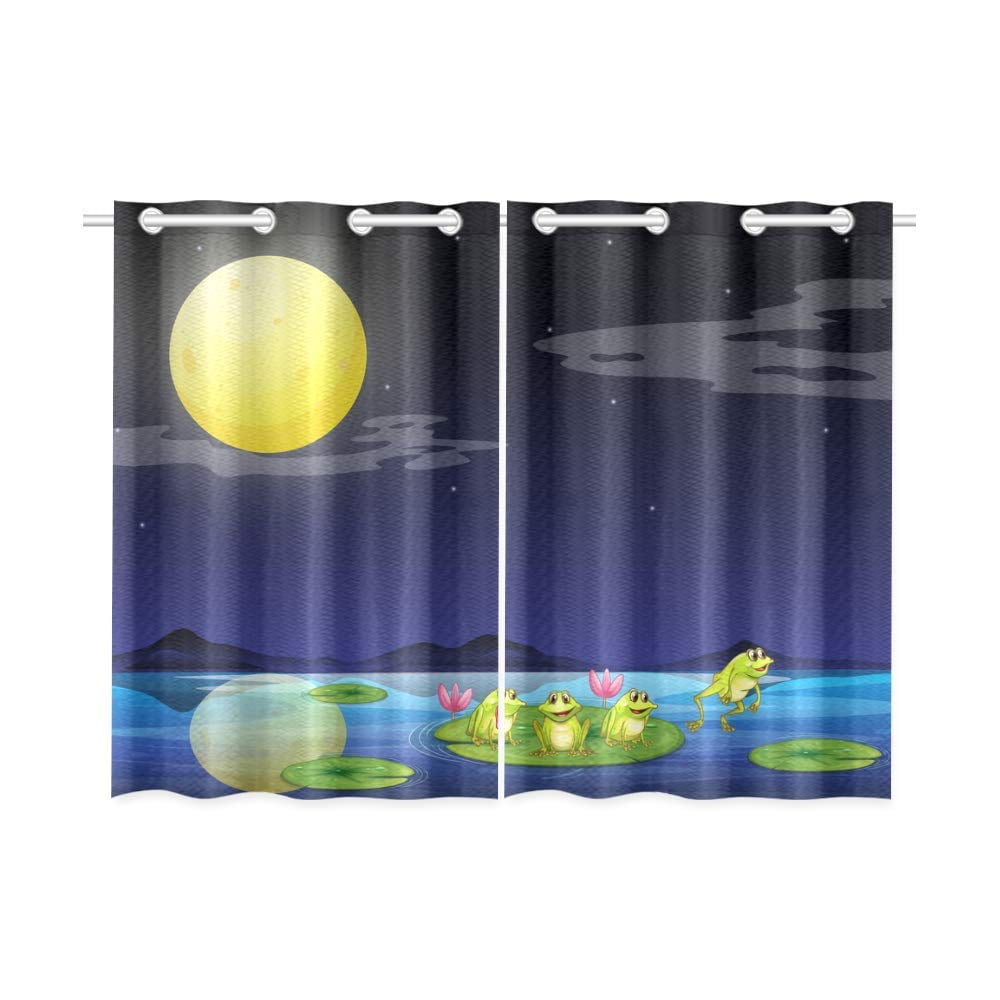 MKHERT Frog Window Curtain Kitchen Curtains Window Treatments 26x39 ...