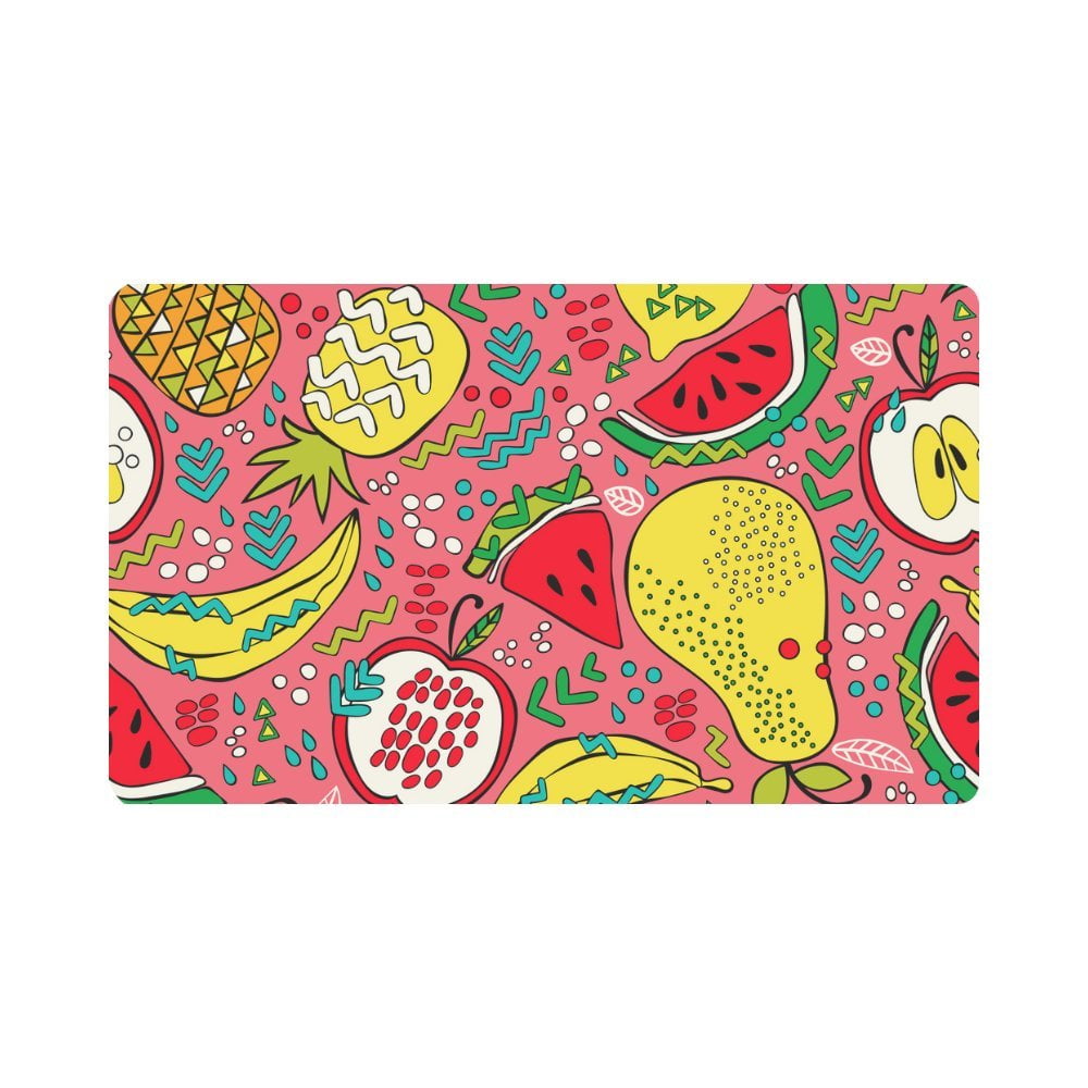 MKHERT Fruits Pattern Watermelon Kiwi Apple Doormat Rug Home Decor ...