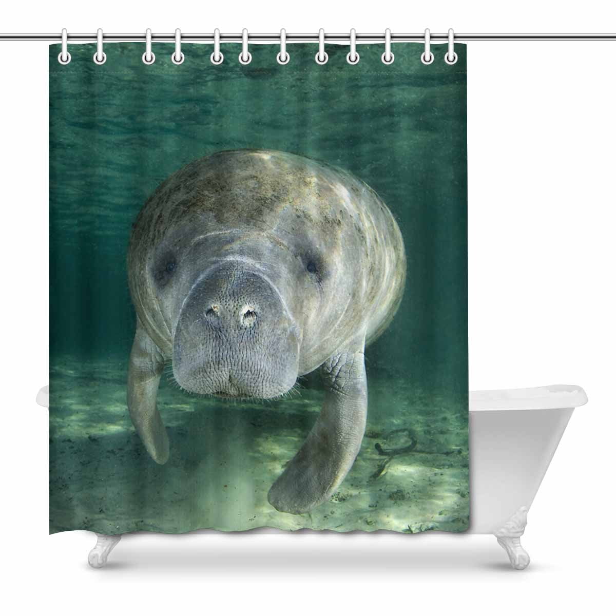 MKHERT Funny Cute Manatee Wild Animal Home Decor Waterproof Polyester ...