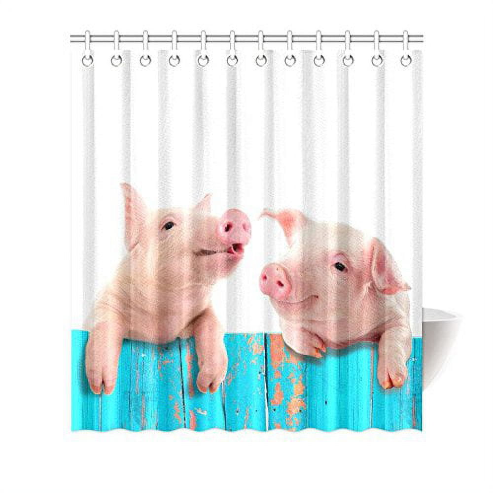 MKHERT Funny Pigs Animal Waterproof Shower Curtain Decor Fabric ...
