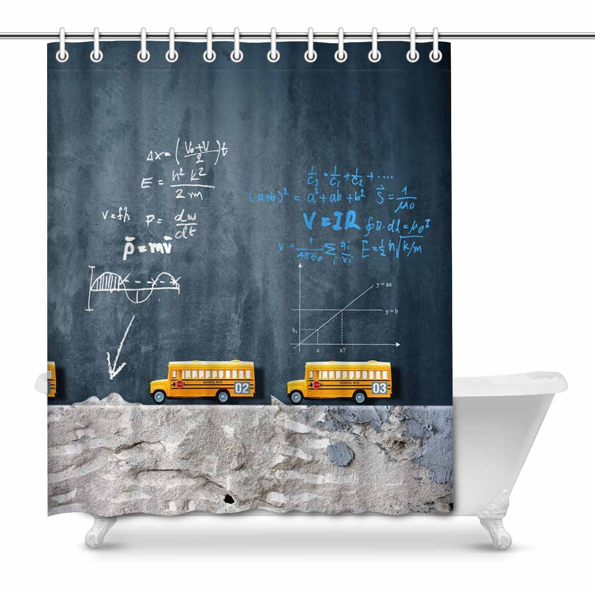 MKHERT Funny School Buses Toy with Maths Geometry Formulas Waterproof ...