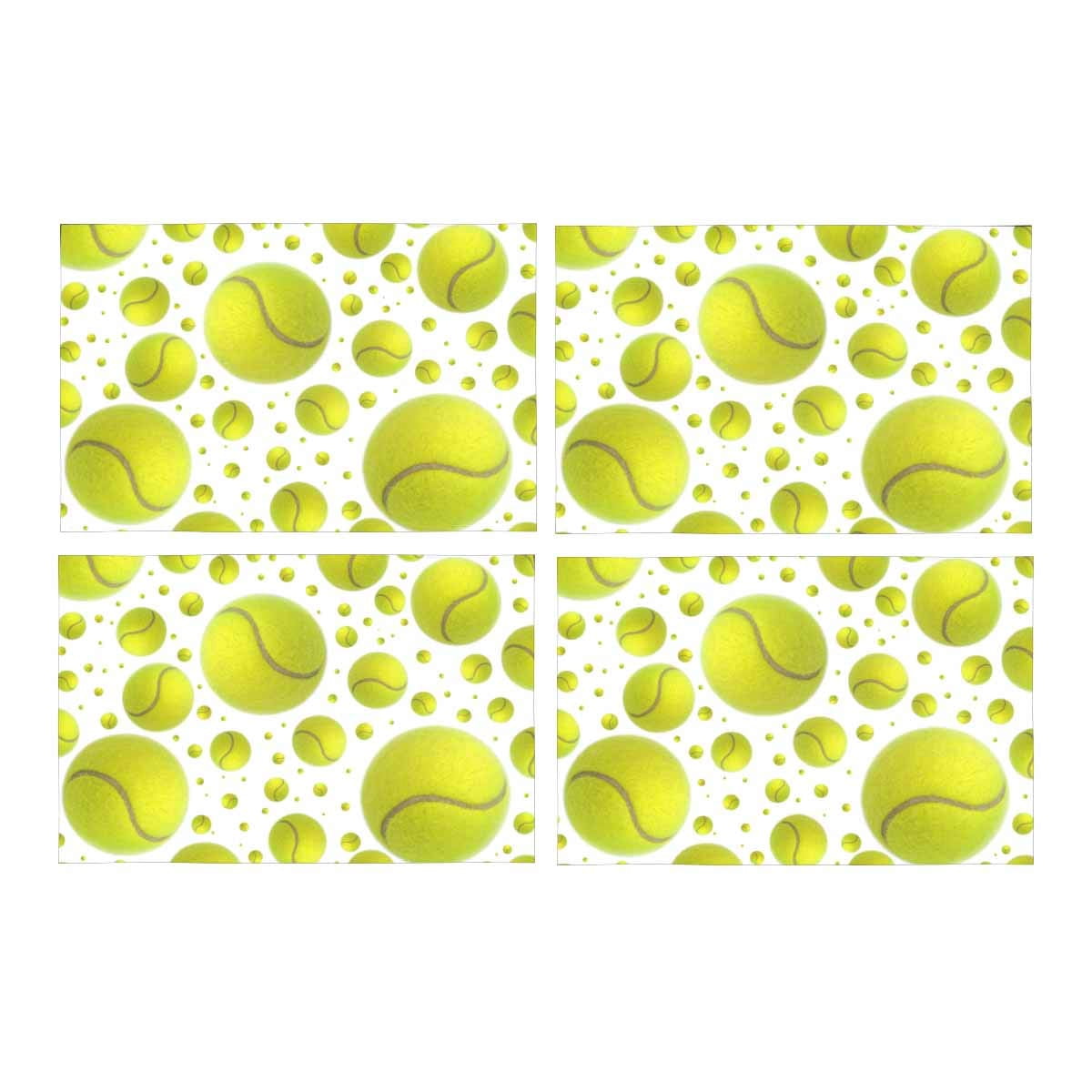 MKHERT Funny Sports Tennis Balls Rain Placemats Table Mats for Dining ...