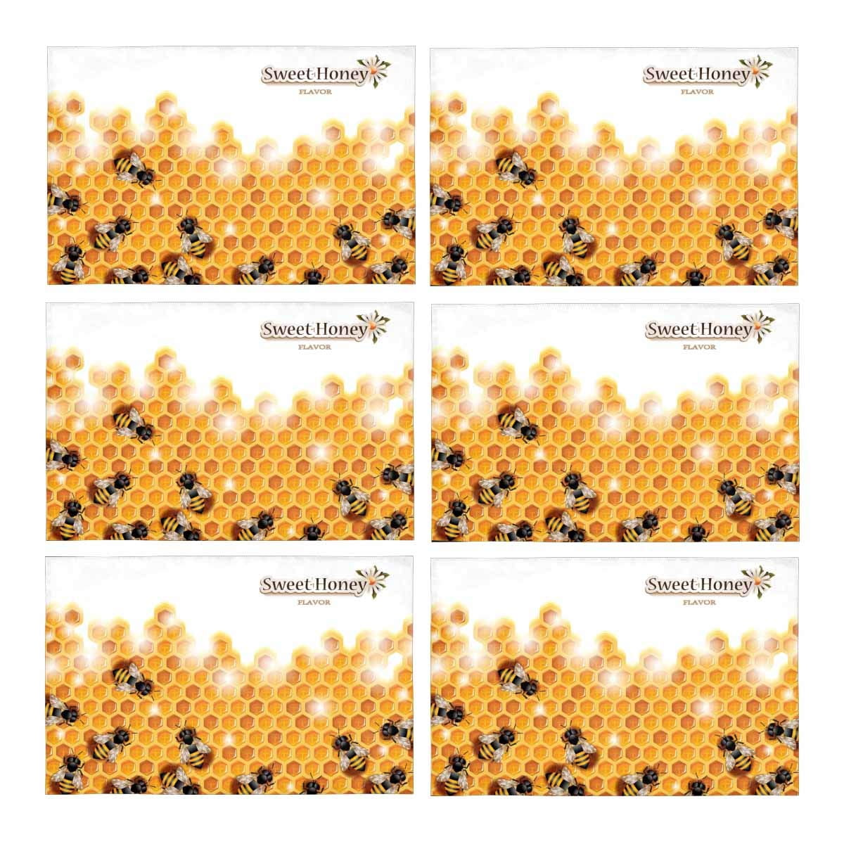 MKHERT Funny Sweet Honey Bees On Honeycomb Spring Season Art Placemats ...